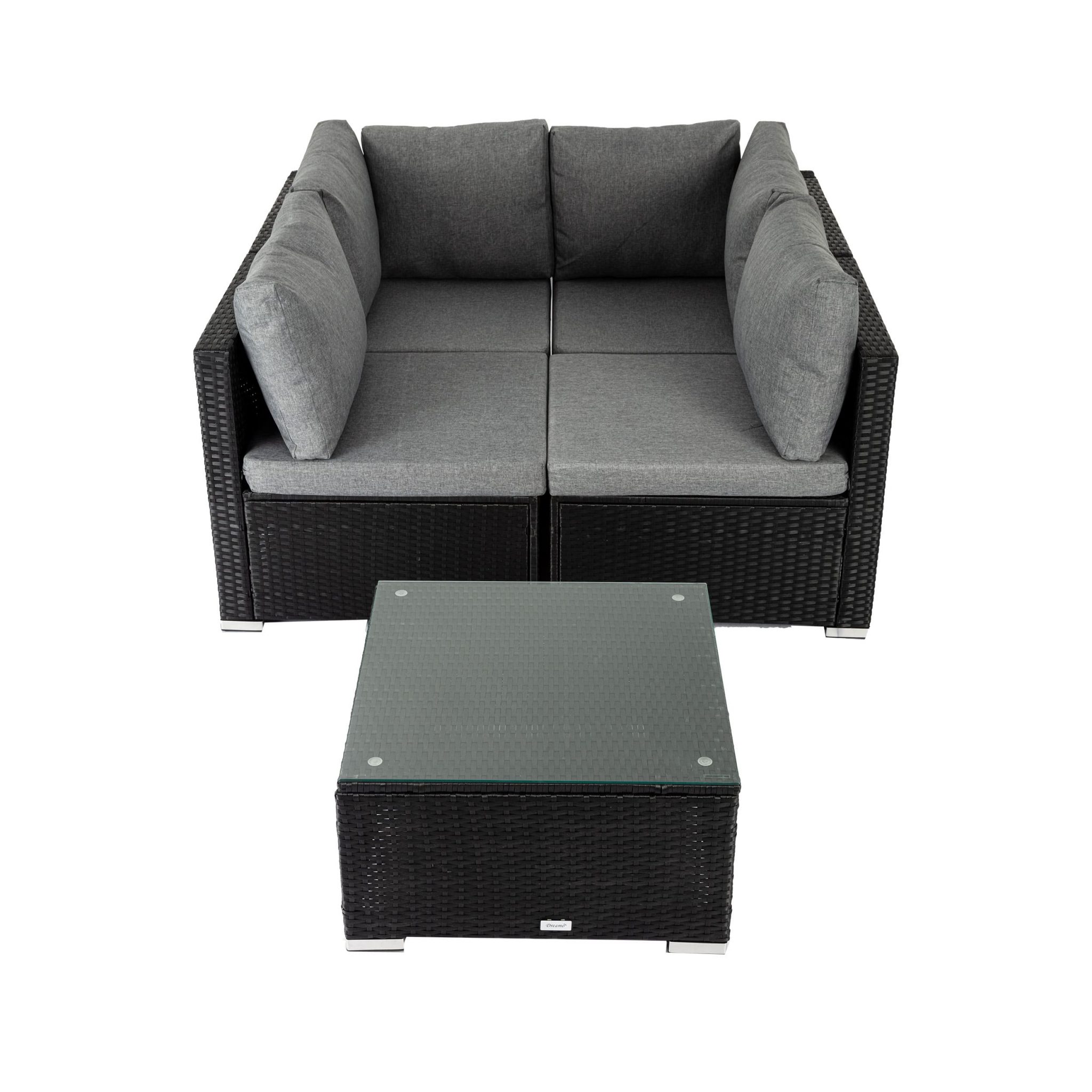 PE Wicker Outdoor Modular Lounge Sofa Bondi Set Black