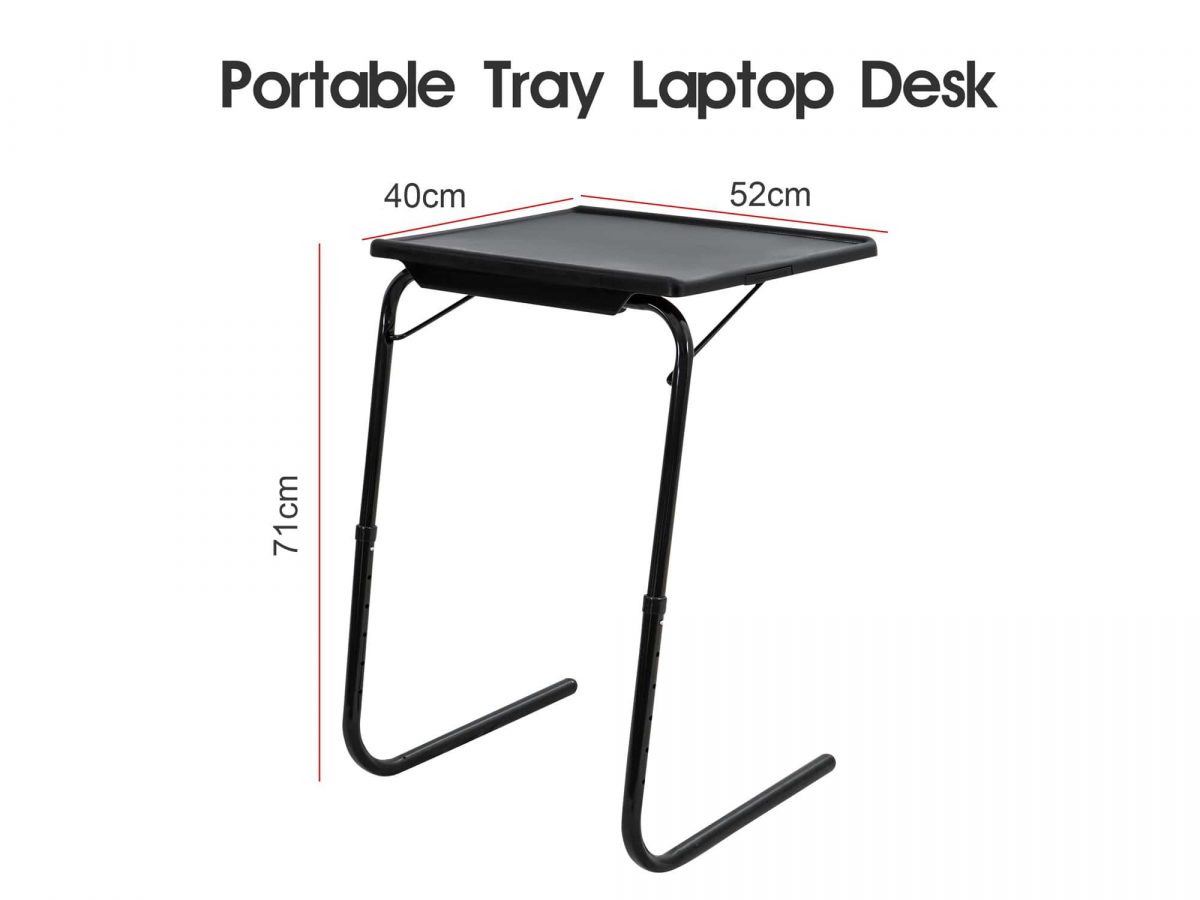 Foldable Table Adjustable Tray Laptop Desk with Removable Cup Holder ...