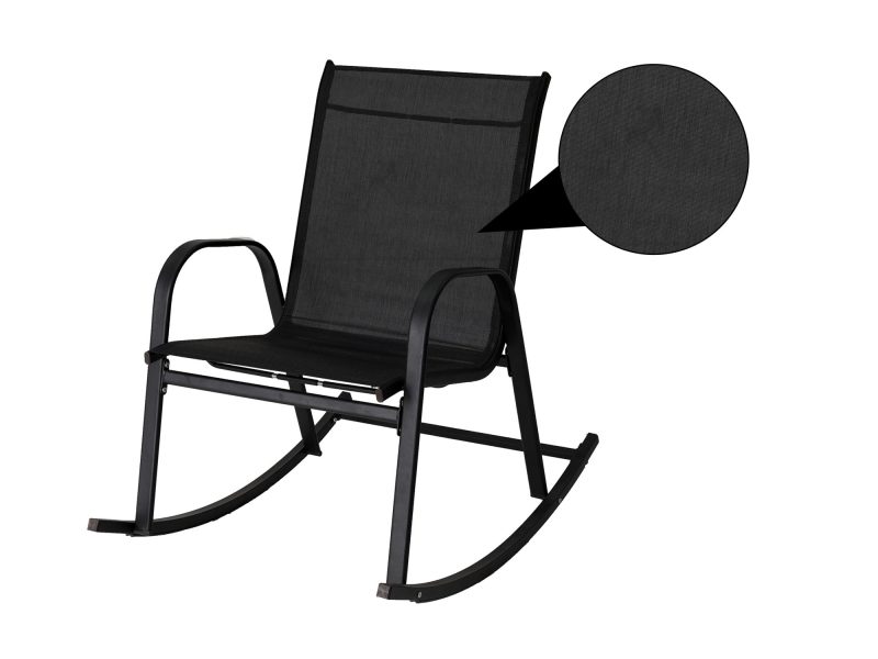 Rocking Chair High Back Rocker Chairs Steel Metal Textilene Fabric ...