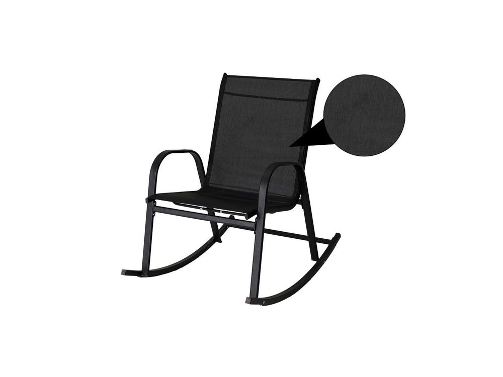 Rocking Chair High Back Rocker Chairs Steel Metal Textilene Fabric ...