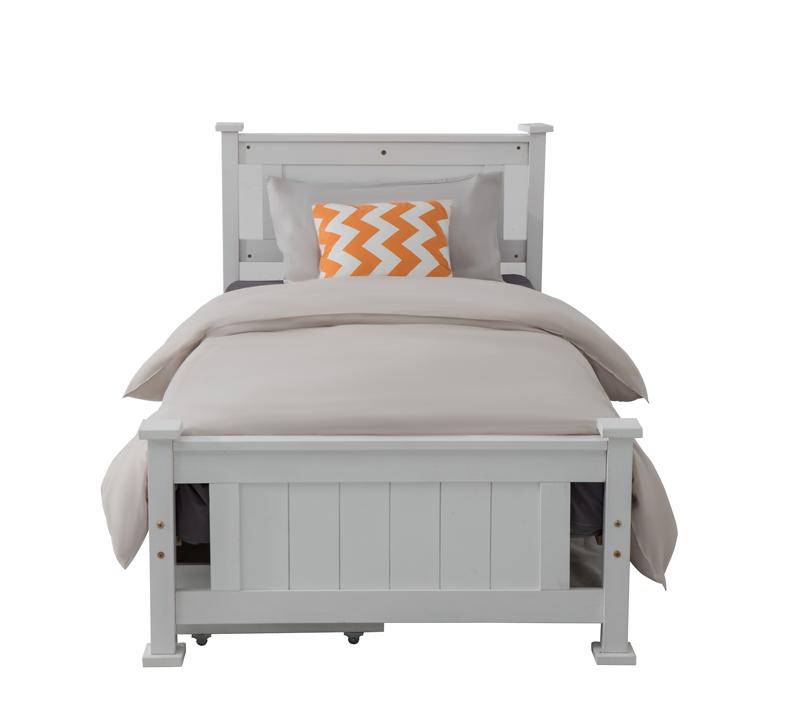 Single Solid Pine Timber Bed Frame - White - Dreamo Living