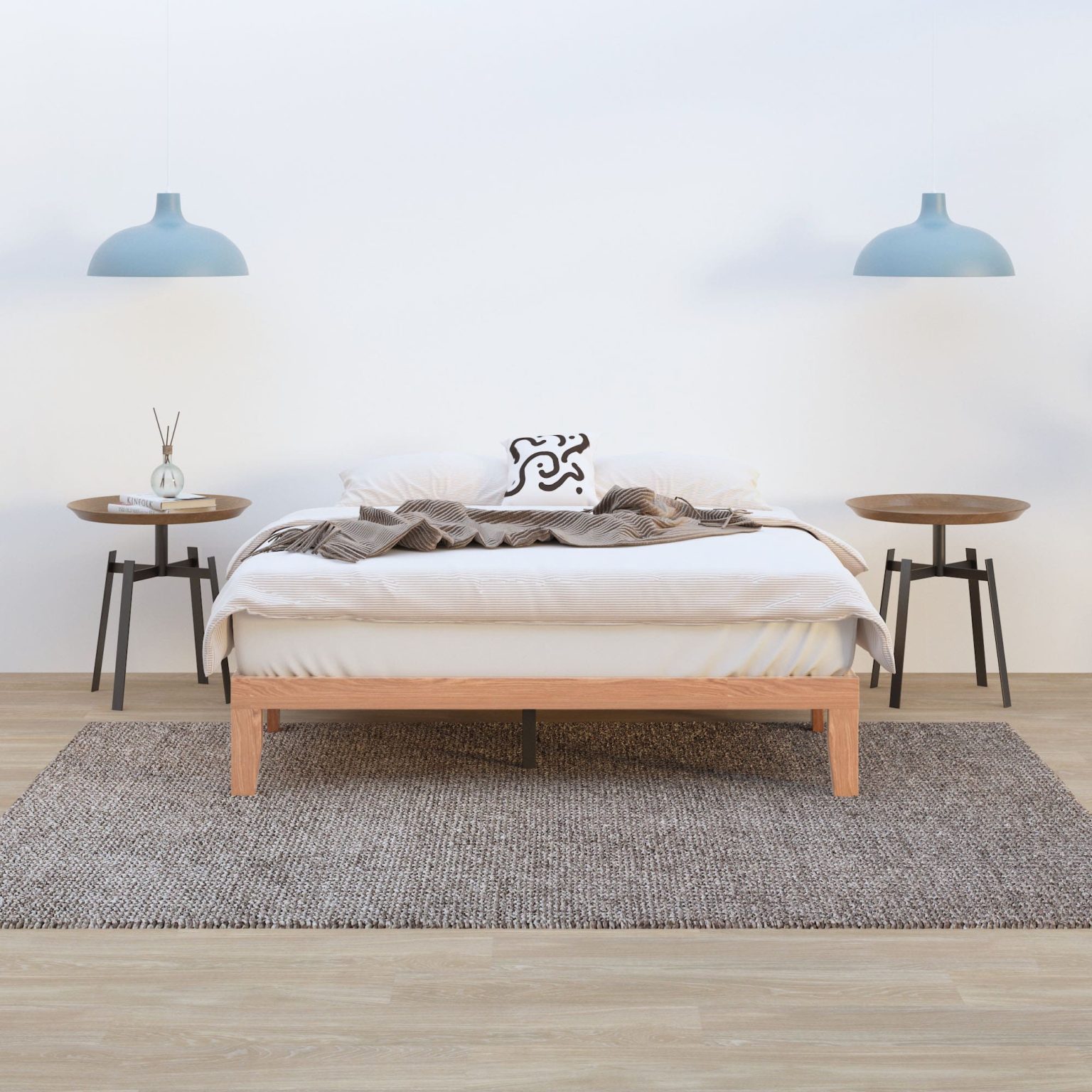 Warm Wooden Natural Bed Base Frame - Dreamo Living