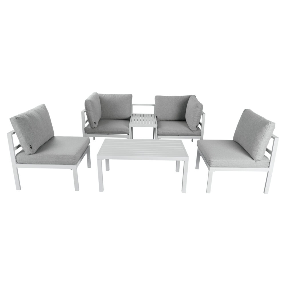 Contemporary 6-Piece Outdoor Seating Suite in Aluminium with matching ...