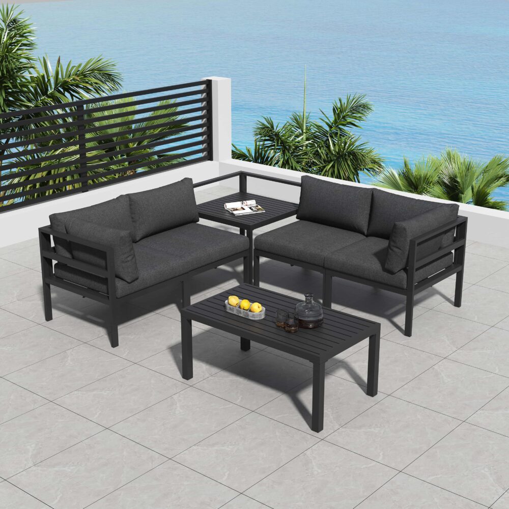 Contemporary Outdoor Seating Set in Aluminium - Dreamo Living