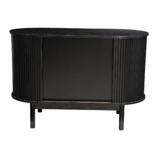 Mid-Century Black Ribbed Sideboard Cabinet - Dreamo Living