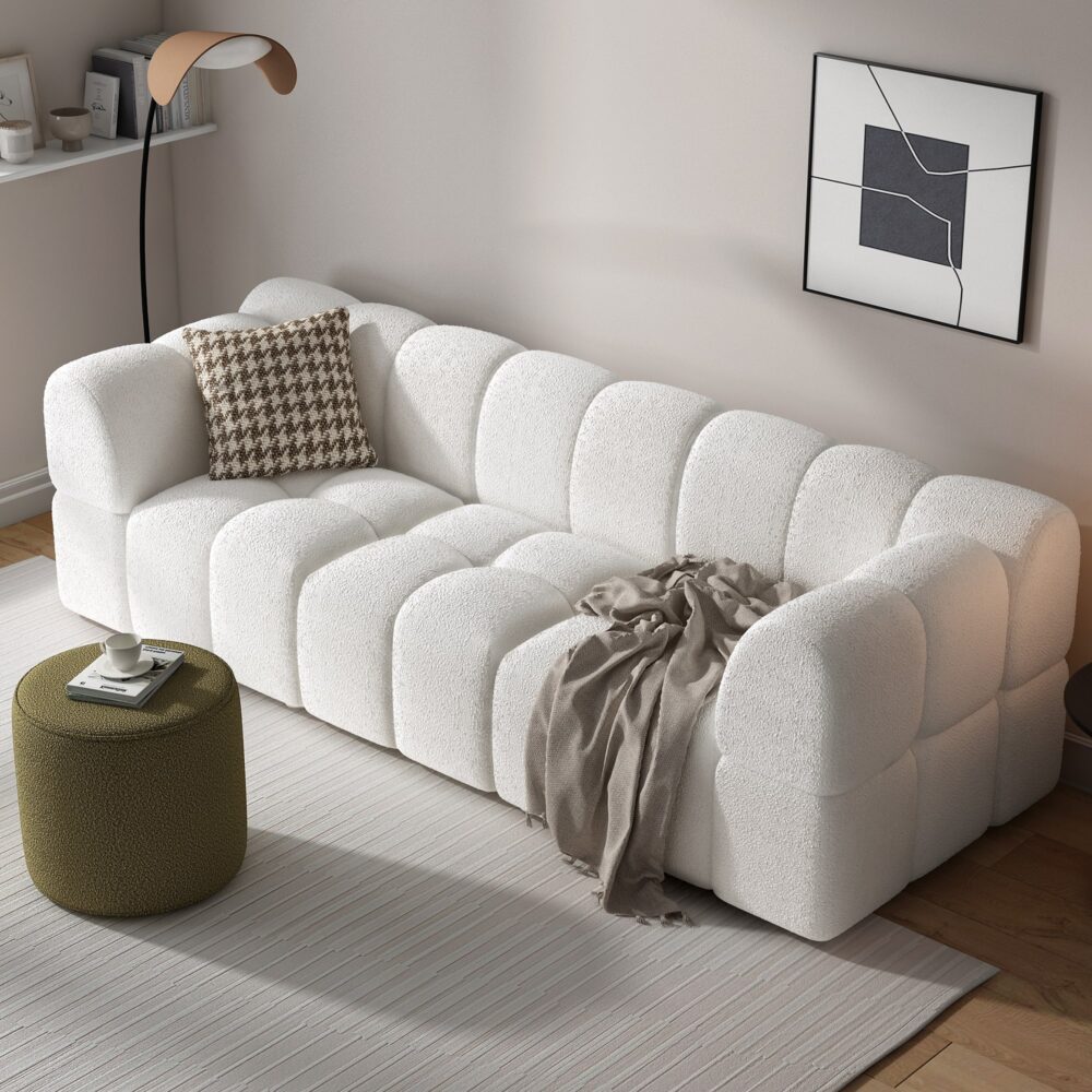 Lola 3.5 Seater Multi-Coloured Bouclé Sofa Couch - Dreamo Living