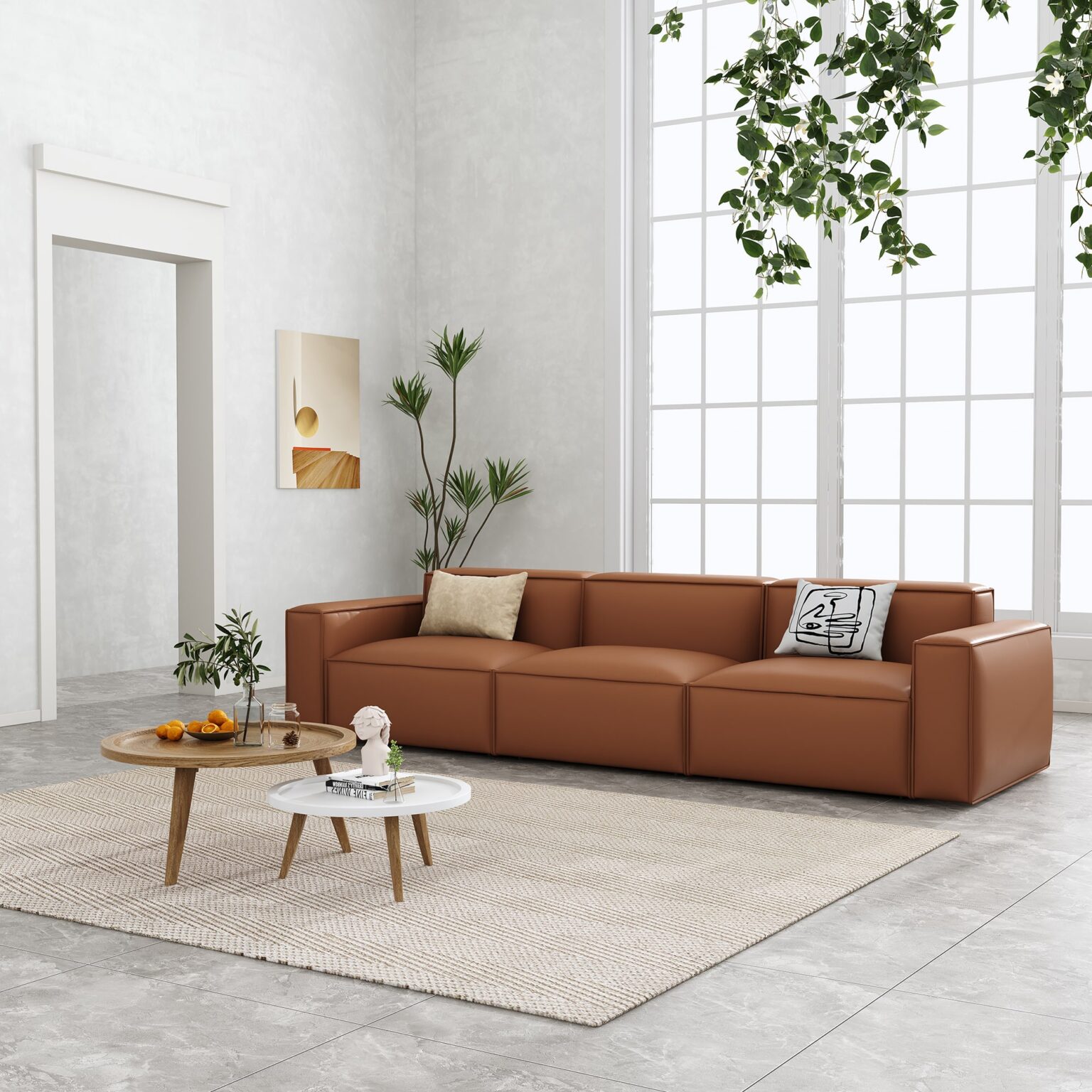 Harbor Luxe 3.5-Seater Leather Sofa Set - Dreamo Living