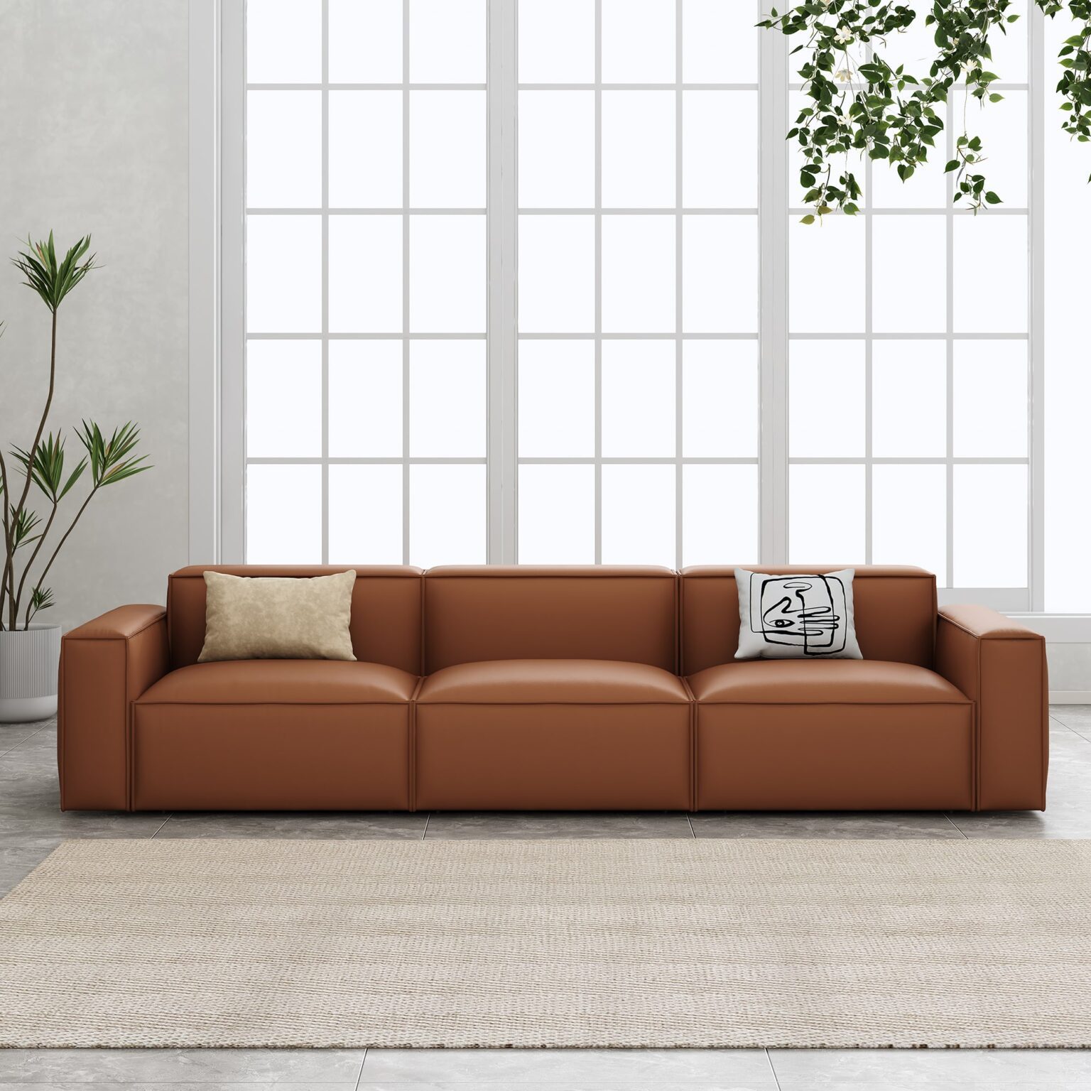 Harbor Luxe 3.5-Seater Leather Sofa Set - Dreamo Living