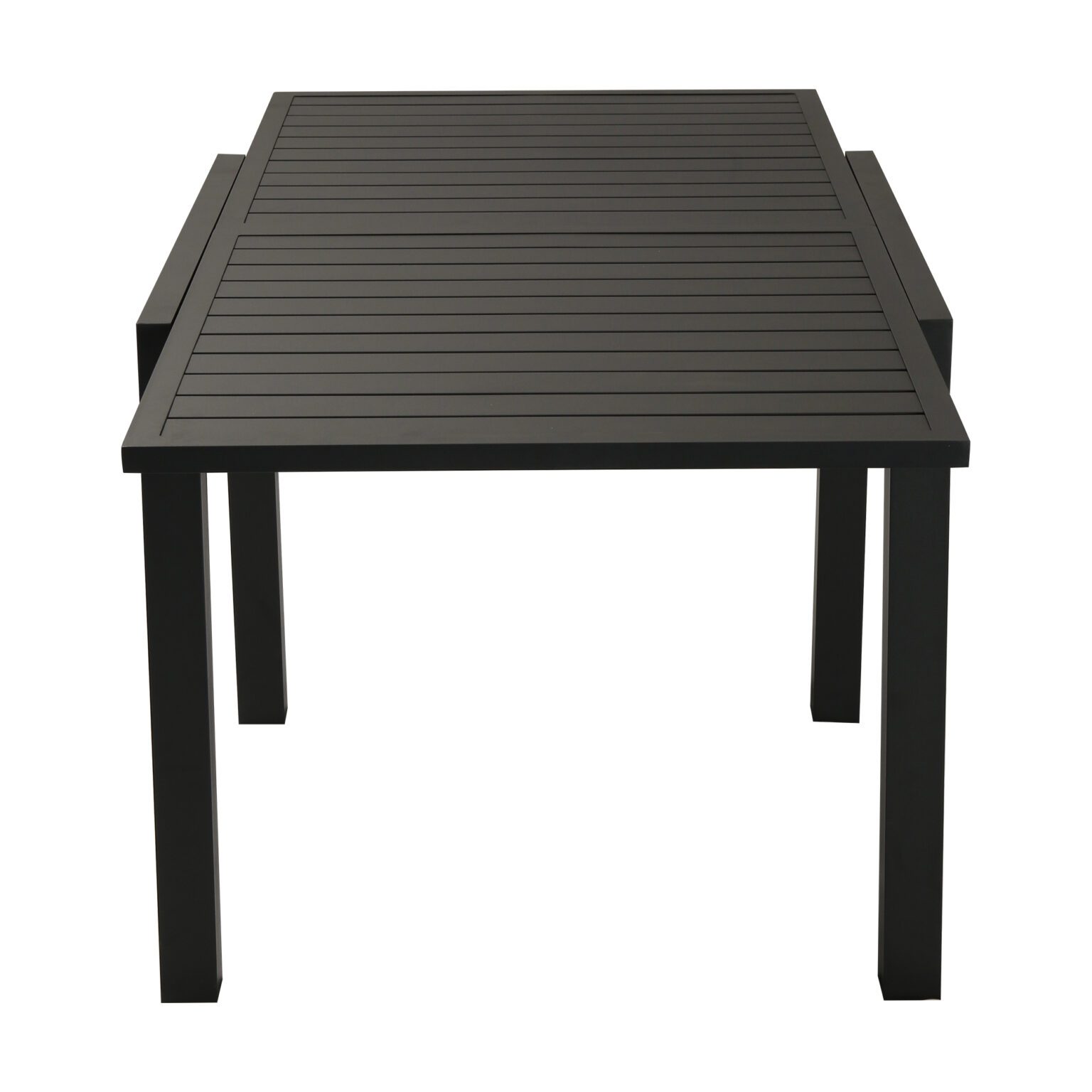 Adjustable Aluminium Garden Dining Table with Slats in Charcoal ...