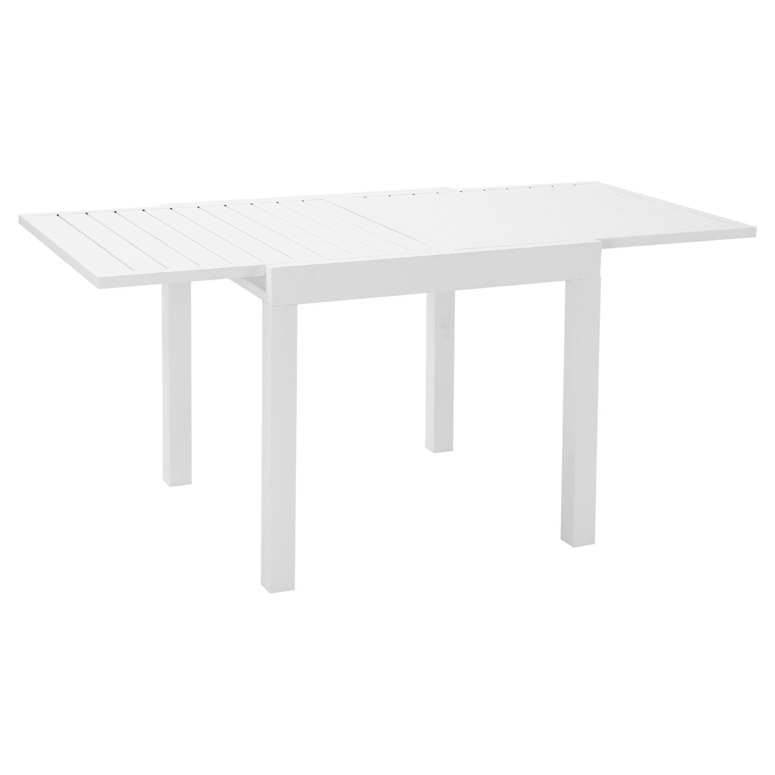 Adjustable Aluminium Garden Dining Table with Slats in White - Dreamo ...